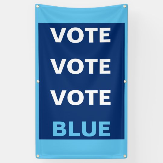 Vote Blue Democrat Selfie Background Backdrop Banner | Zazzle.com