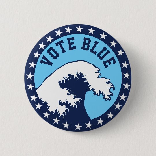 Vote Blue Democratic Blue Wave Political Button