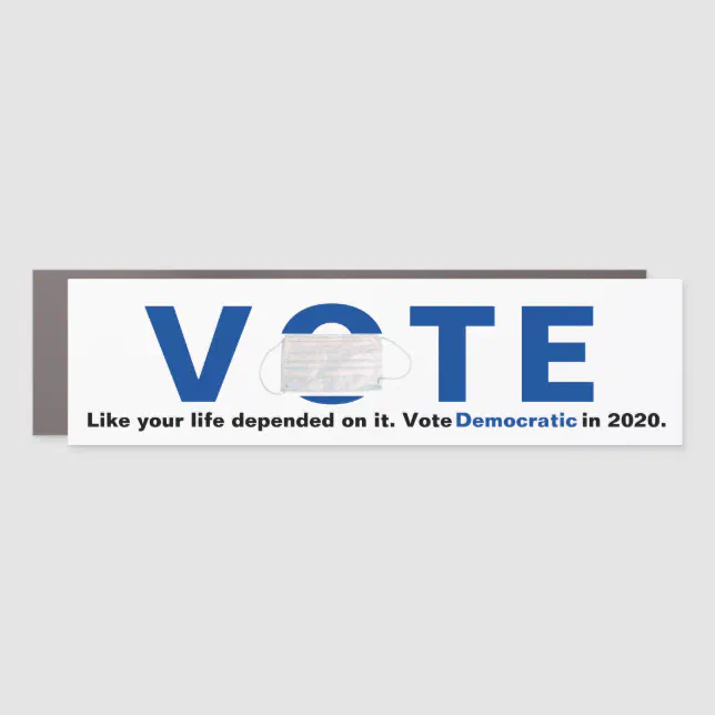 Vote Blue Face-mask Life Depends on It Car Magnet | Zazzle