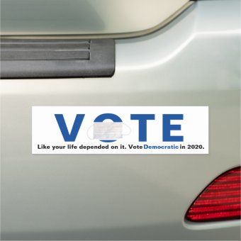 Vote Blue Face-mask Life Depends on It Car Magnet | Zazzle