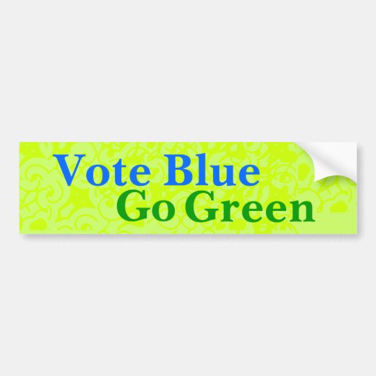 Vote Blue Go Green Bumper Sticker | Zazzle.com