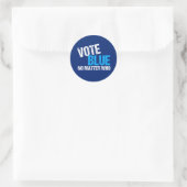 Vote Blue No Matter Who Democrat Classic Round Sticker | Zazzle