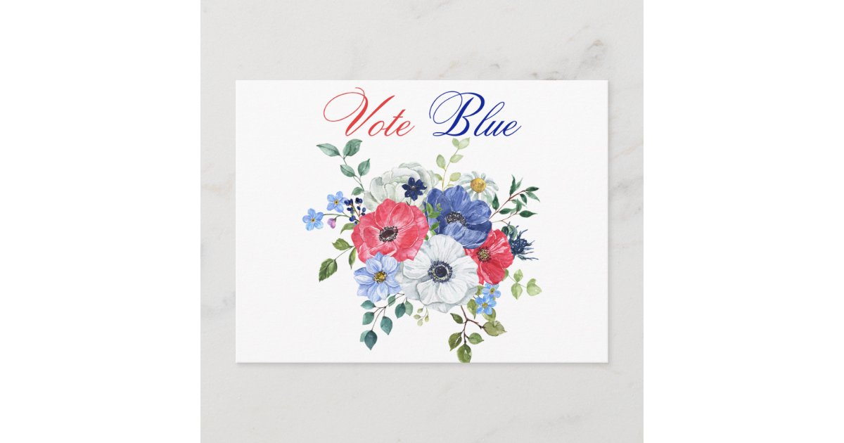 Vote Blue Voting USA Democratic Political Voter Postcard | Zazzle