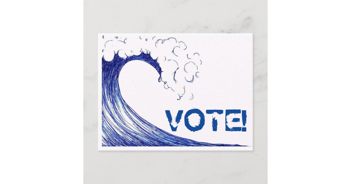 VOTE Blue Wave 2018! Postcard | Zazzle
