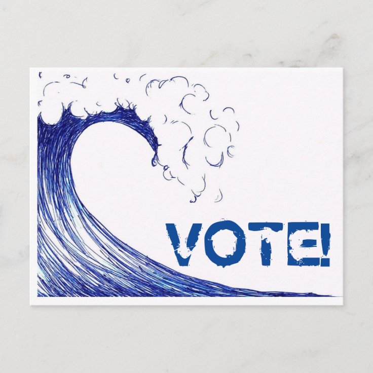 VOTE Blue Wave 2018! Postcard | Zazzle