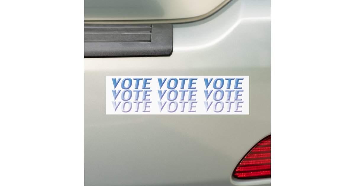 vote - blue / white - Bumper Sticker | Zazzle