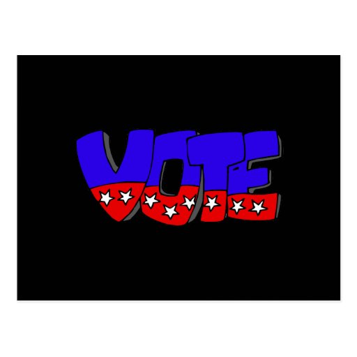 Vote Bubble Letters Postcard | Zazzle