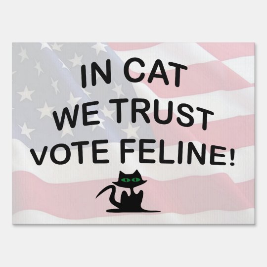 Vote Cat with Light American Flag Sign | Zazzle.com