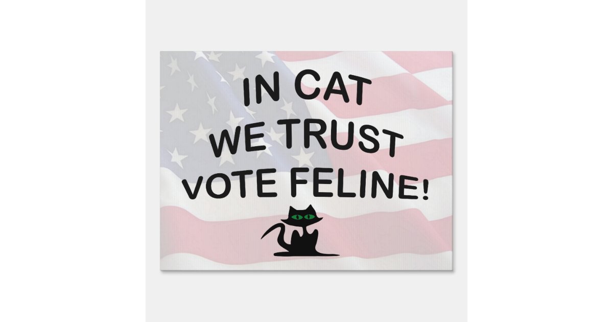 Vote Cat with Light American Flag Sign | Zazzle