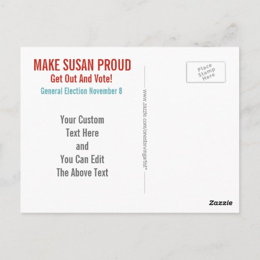 Vote Dammit Pop-Art Susan B. Anthony Custom Postcard | Zazzle