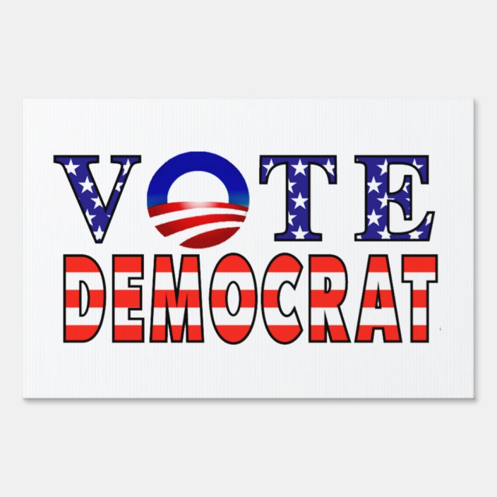 Vote Democrat Obama Symbol Yard Sign | Zazzle.com