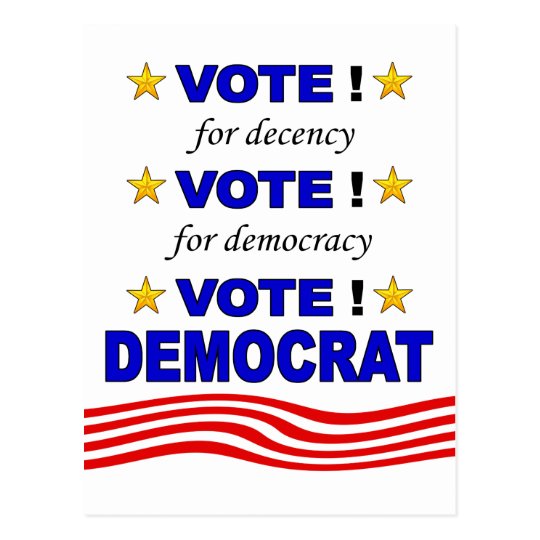 Vote Democrat postcard | Zazzle.com