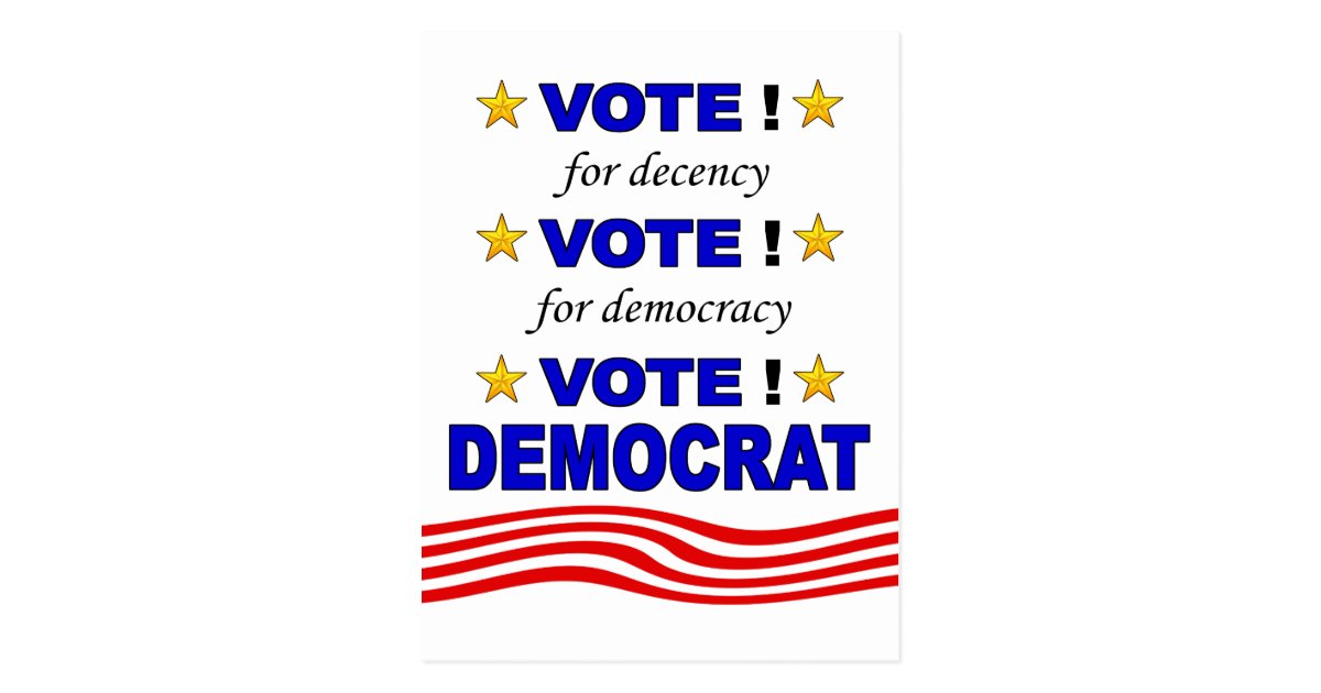 Vote Democrat postcard | Zazzle.com