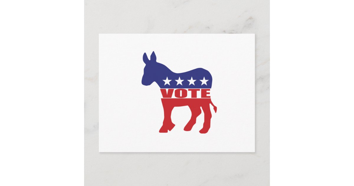 Vote Democratic Party Invitation Postcard | Zazzle