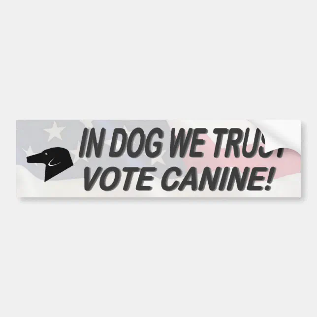 Vote Dog with American Flag Bumper Sticker | Zazzle