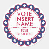 Vote Election 3" Round Stickers Customizable | Zazzle
