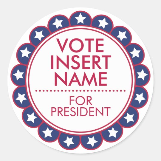 Vote Election 3" Round Stickers Customizable | Zazzle.com