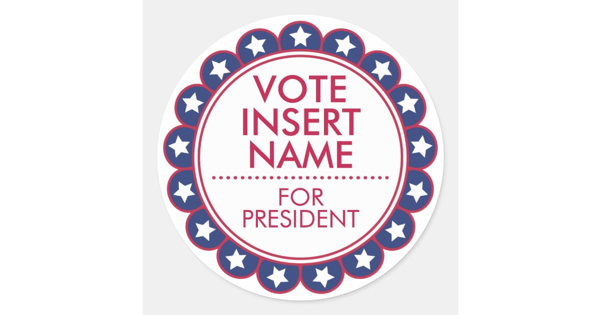 Vote Election 3" Round Stickers Customizable | Zazzle
