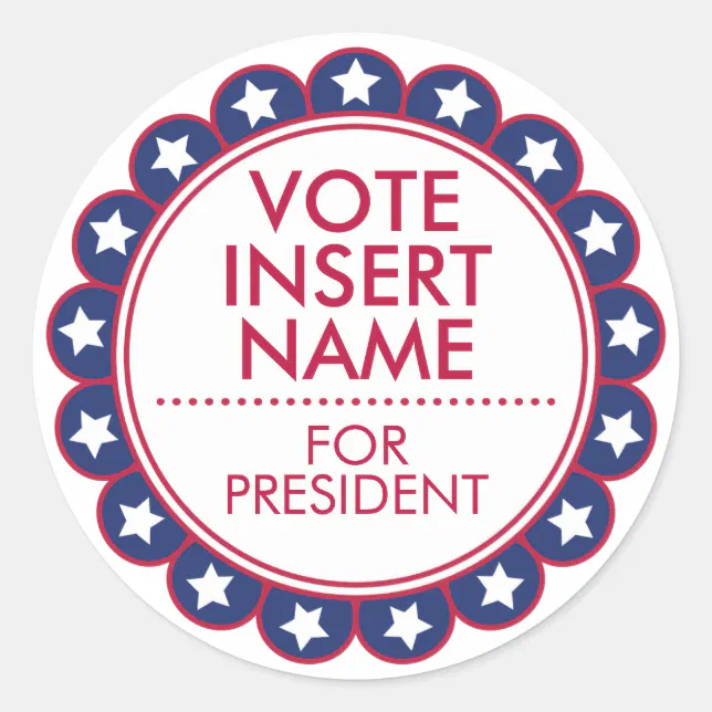Vote Election 3" Round Stickers Customizable | Zazzle