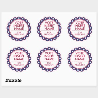 Vote Election 3" Round Stickers Customizable | Zazzle