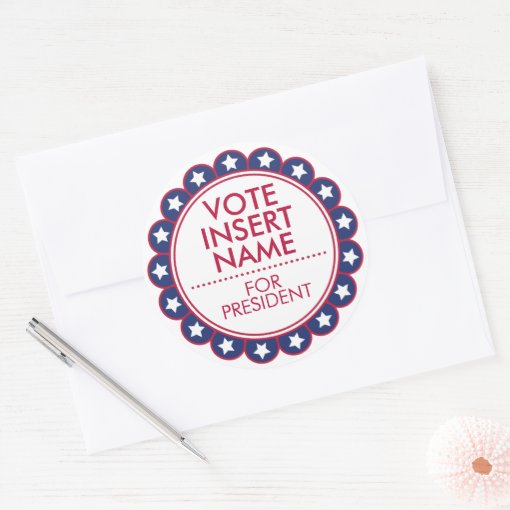 Vote Election 3" Round Stickers Customizable | Zazzle