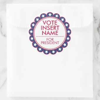 Vote Election 3" Round Stickers Customizable | Zazzle