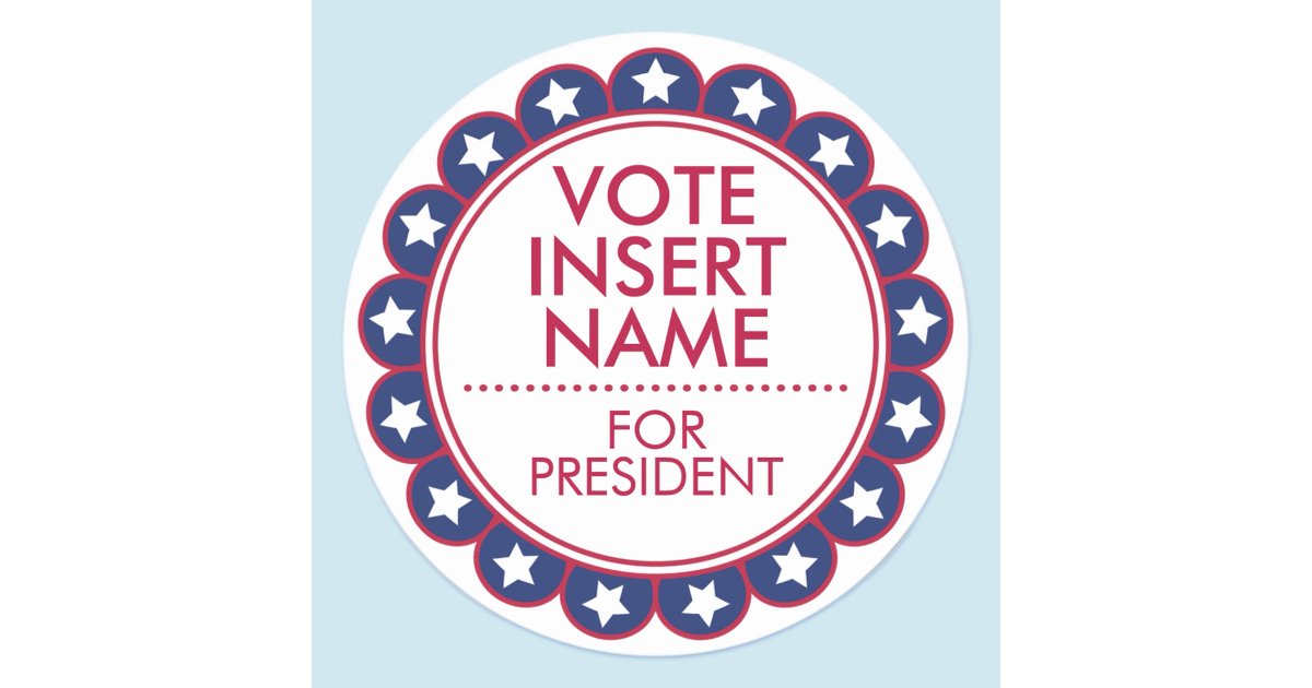 Vote Election 3" Round Stickers Customizable | Zazzle