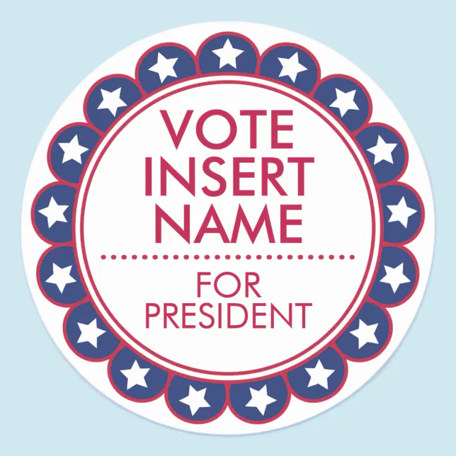 Vote Election 3" Round Stickers Customizable | Zazzle