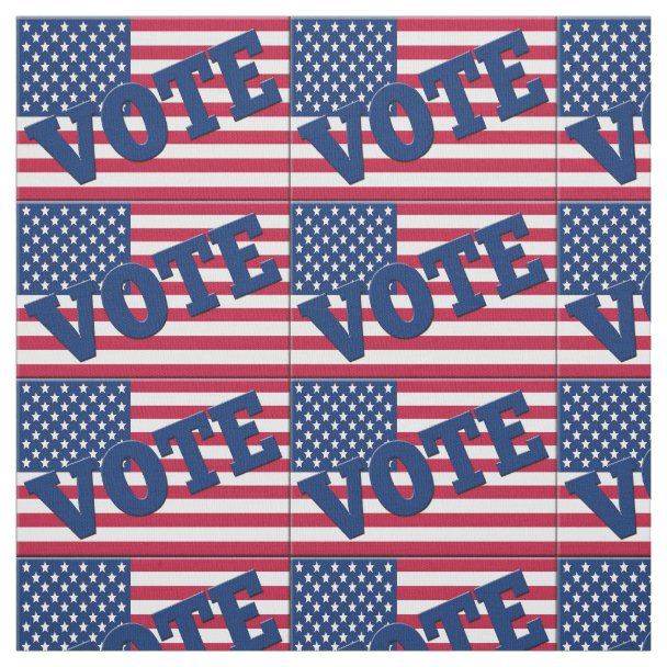 Go Vote Y'all voter pattern Fabric | Zazzle