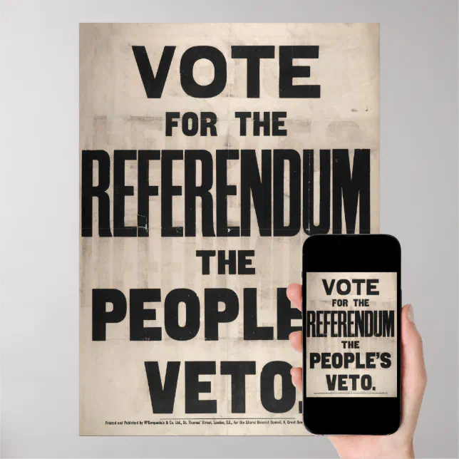Vote for the Referendum the People's Veto Poster | Zazzle
