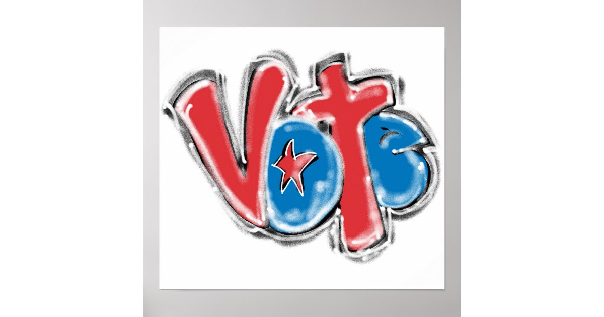 Vote Graffiti Illustration Poster | Zazzle