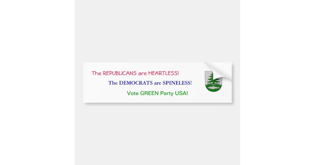 Vote Green Party USA Bumper Sticker | Zazzle