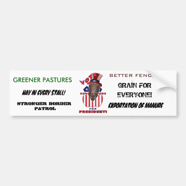 VOTE HERB A VORE FOR PRESIDENT! GOAT BUMPER STICKER | Zazzle