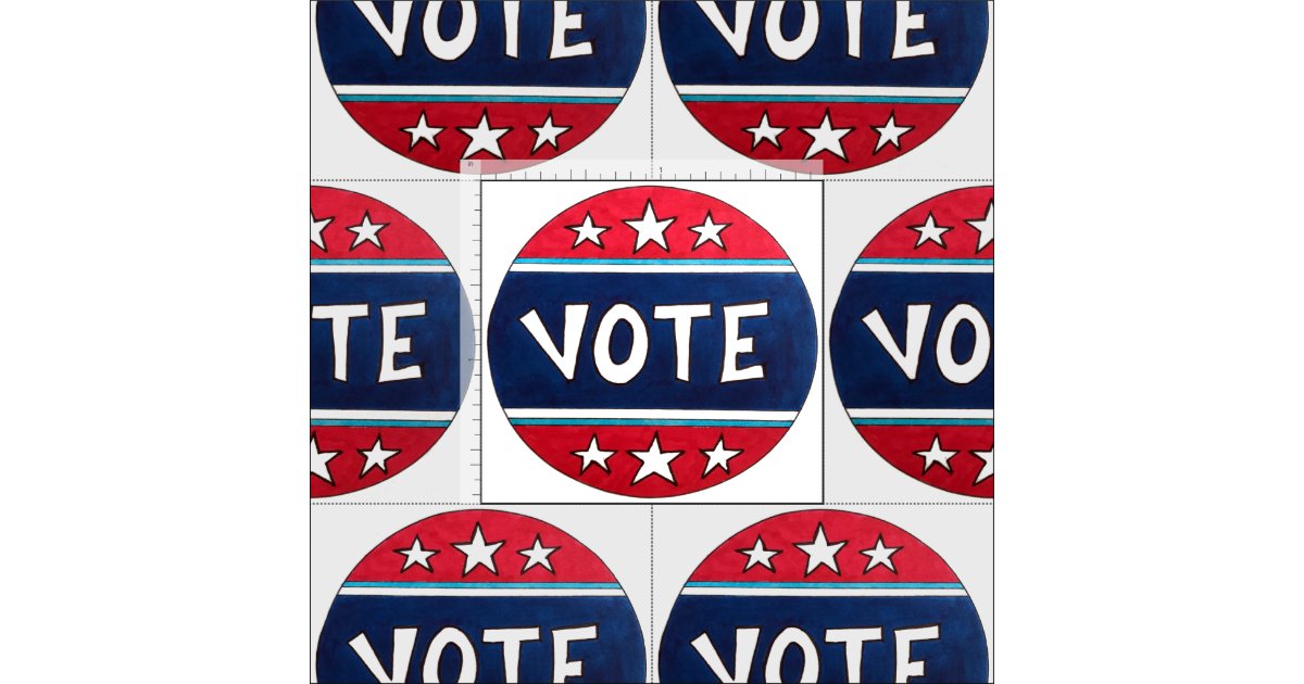 VOTE I Voted Sticker 2020 Election Day USA Voting Fabric | Zazzle