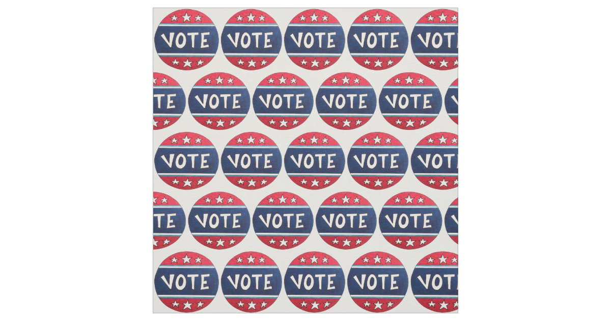 VOTE I Voted Sticker 2020 Election Day USA Voting Fabric | Zazzle