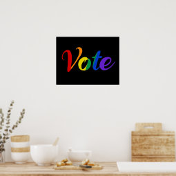 Vote in Rainbow Poster | Zazzle