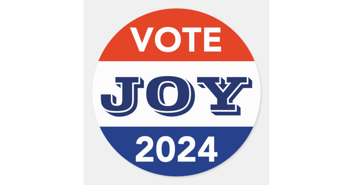 Vote Joy 2024 Harris Walz Classic Round Sticker | Zazzle