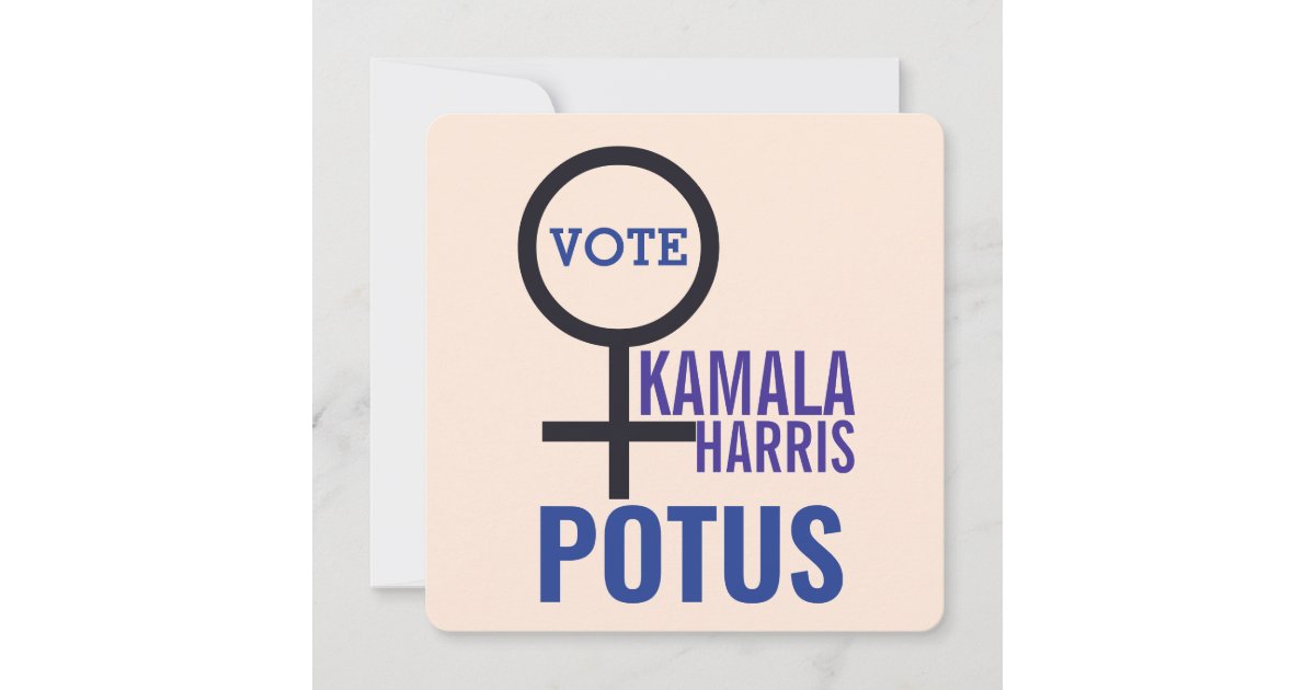 Vote Kamala Harris President Woman Symbol Invitation | Zazzle