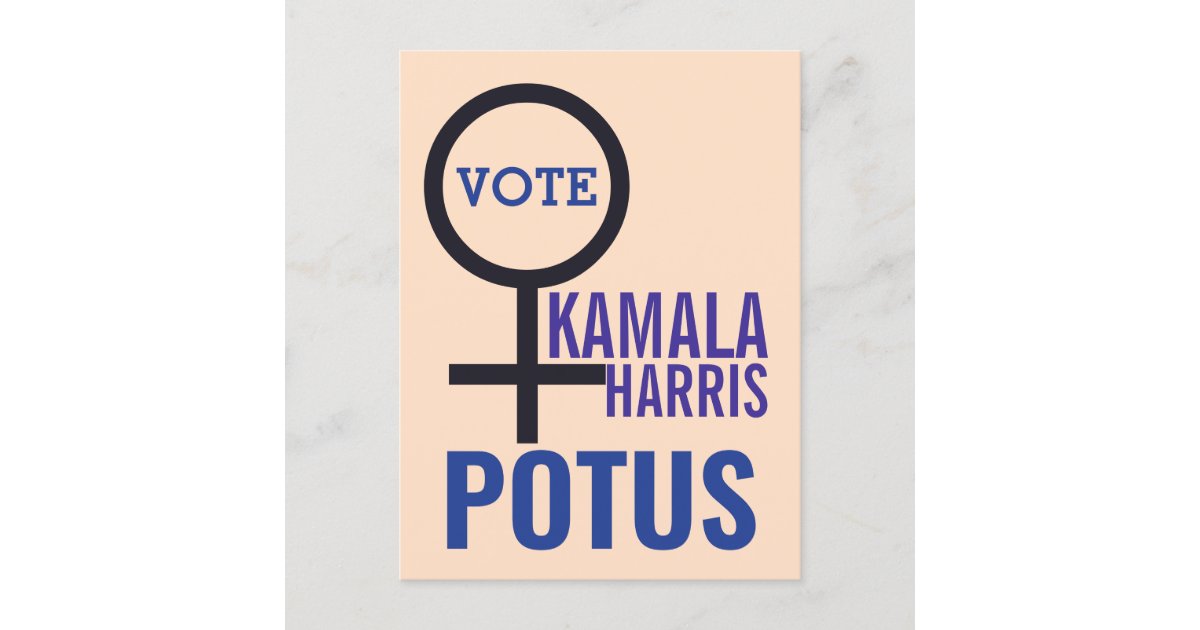 Vote Kamala Harris President Woman Symbol Postcard | Zazzle