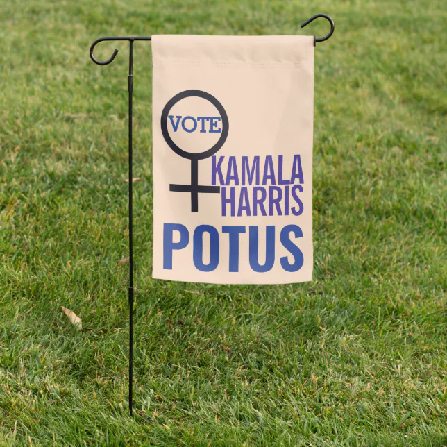 Vote Kamala Harris President Woman Symbol Template Garden Flag | Zazzle