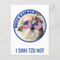 Vote Kamala USA flag Shih Tzu Not cute dog Postcard | Zazzle
