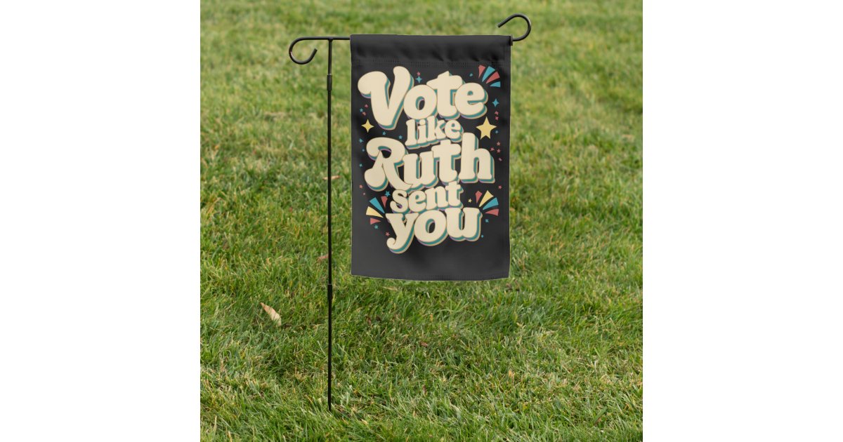 Vote Like Ruth Sent You Uterus Feminist LGBT Garden Flag | Zazzle