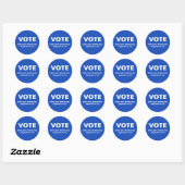 Vote like your democracy depends on it blue classic round sticker | Zazzle