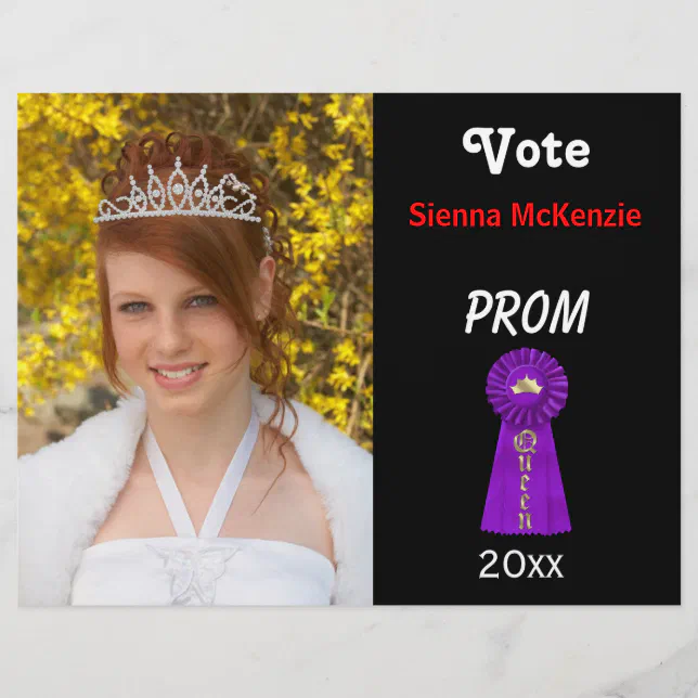 Vote me for Prom Queen (Purple) Flyer | Zazzle
