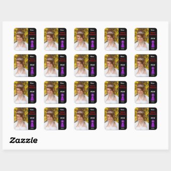 Vote me for Prom Queen (Purple) Square Sticker | Zazzle