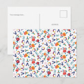 Vote Modern Floral Whimsical Orange Blue Yellow Postcard | Zazzle