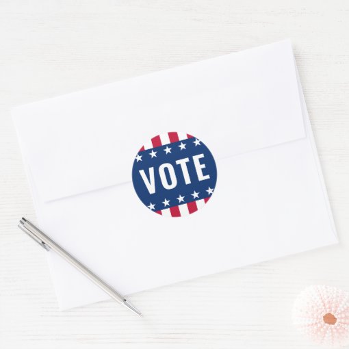 Vote political election stars and stripes classic round sticker | Zazzle