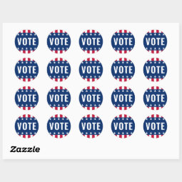 Vote political election stars and stripes classic round sticker | Zazzle