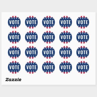 Vote political election stars and stripes classic round sticker | Zazzle