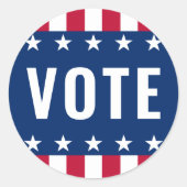 Vote political election stars and stripes classic round sticker | Zazzle